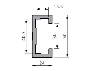C-Channel Telescoping T-Slot Extrusion | 54.37