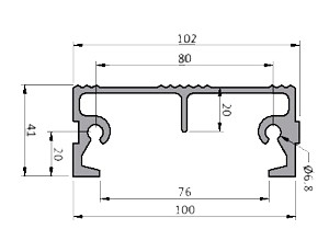 40 x 100 Tread Aluminum Profile | 54.68 | mk
